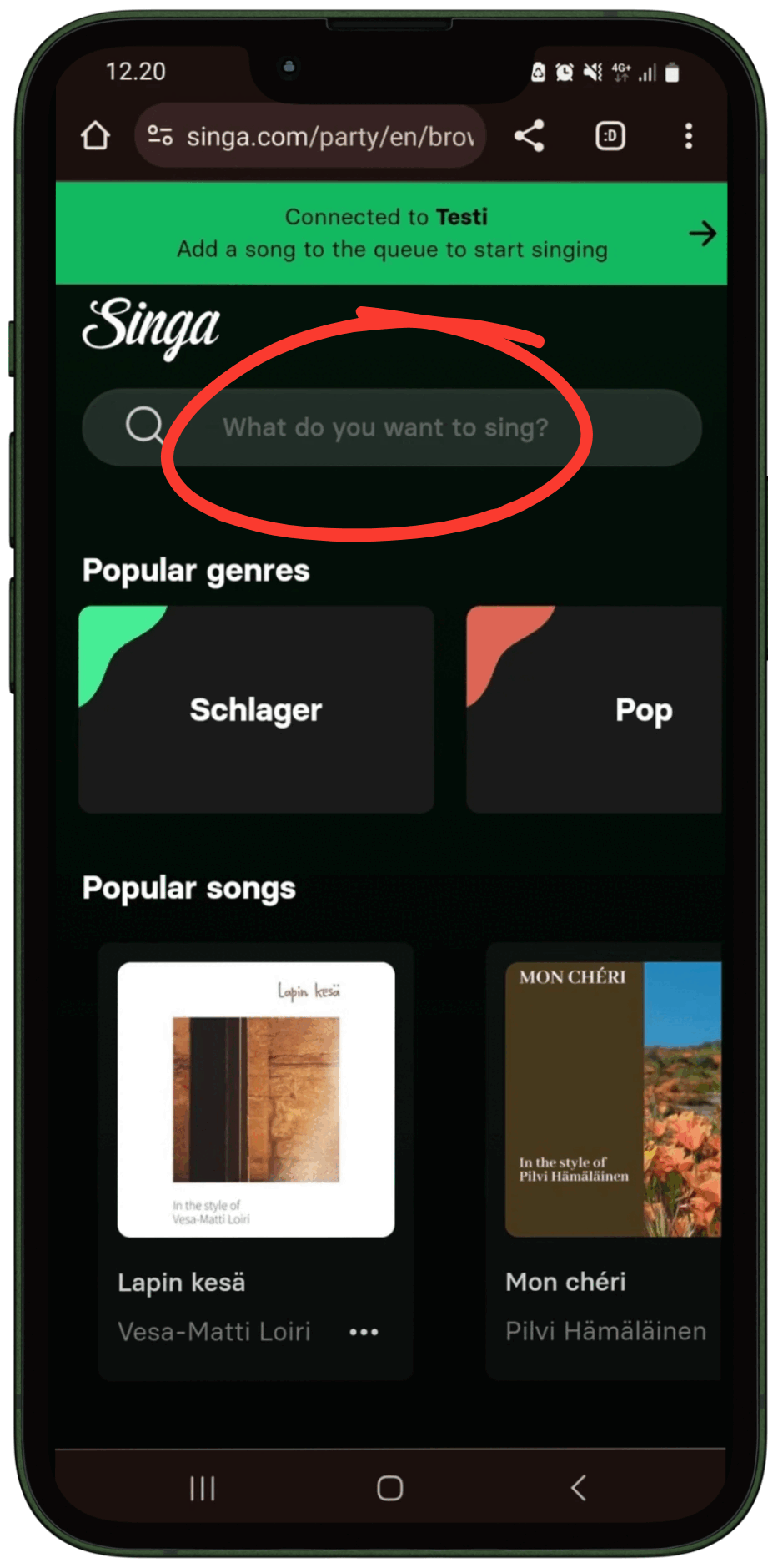 How do customers send song requests to Singa Business Lite venue?