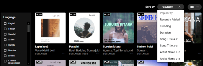 Singa Song Catalog